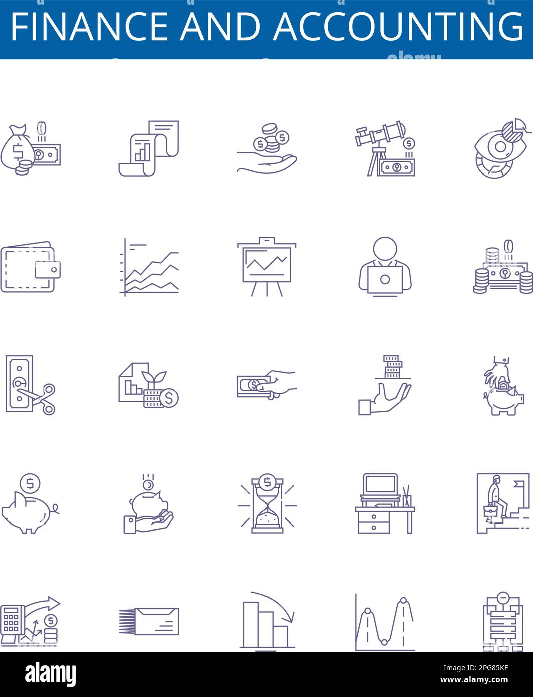 Finance And Accounting Line Icons Signs Set Design Collection Of