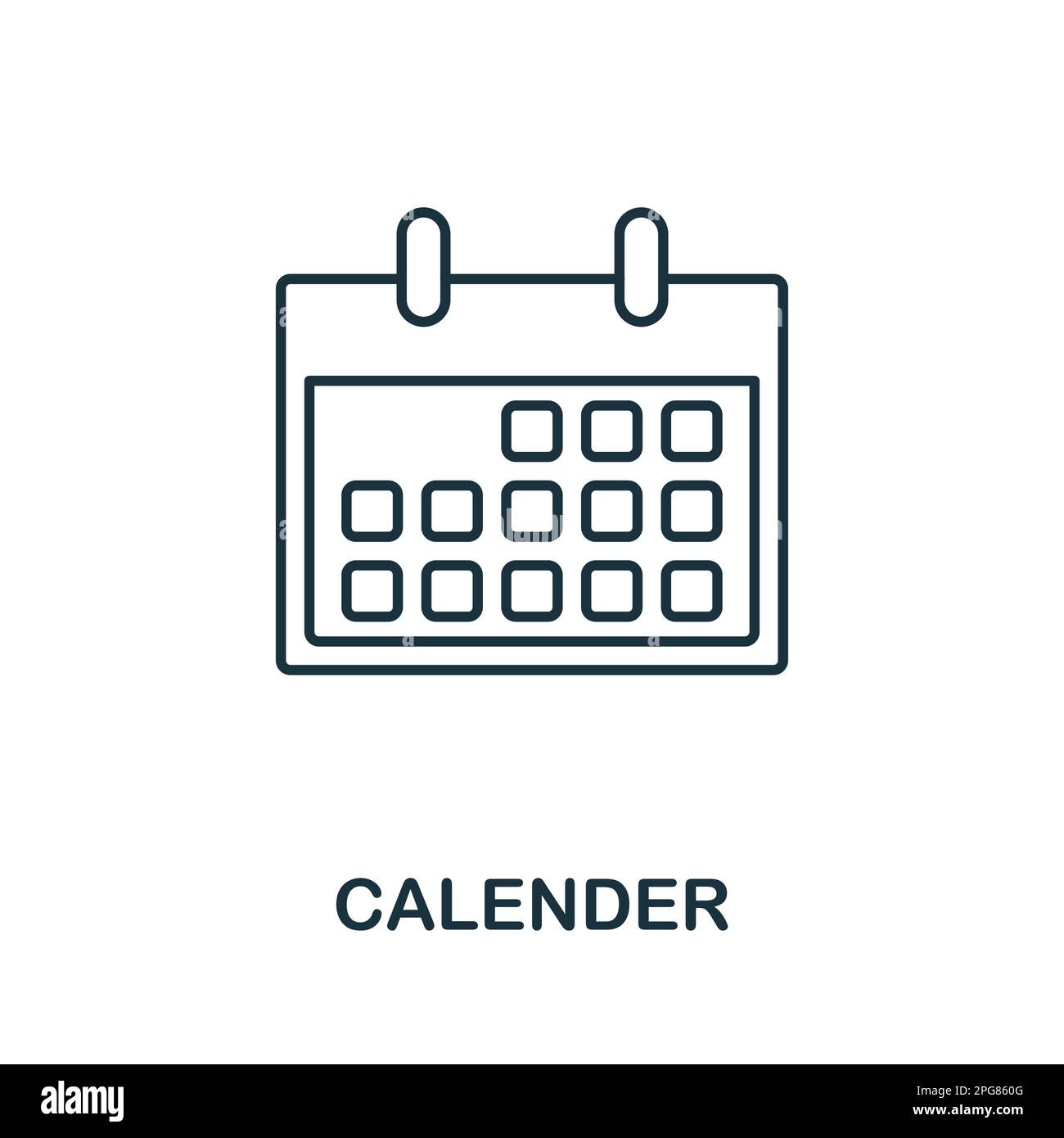 Calender line icon. Simple element from kitchen collection. Creative ...