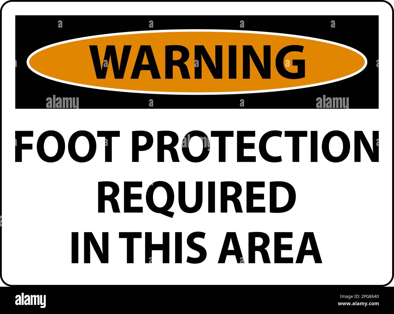 Warning Foot Protection Required in This area Sign Stock Vector Image ...