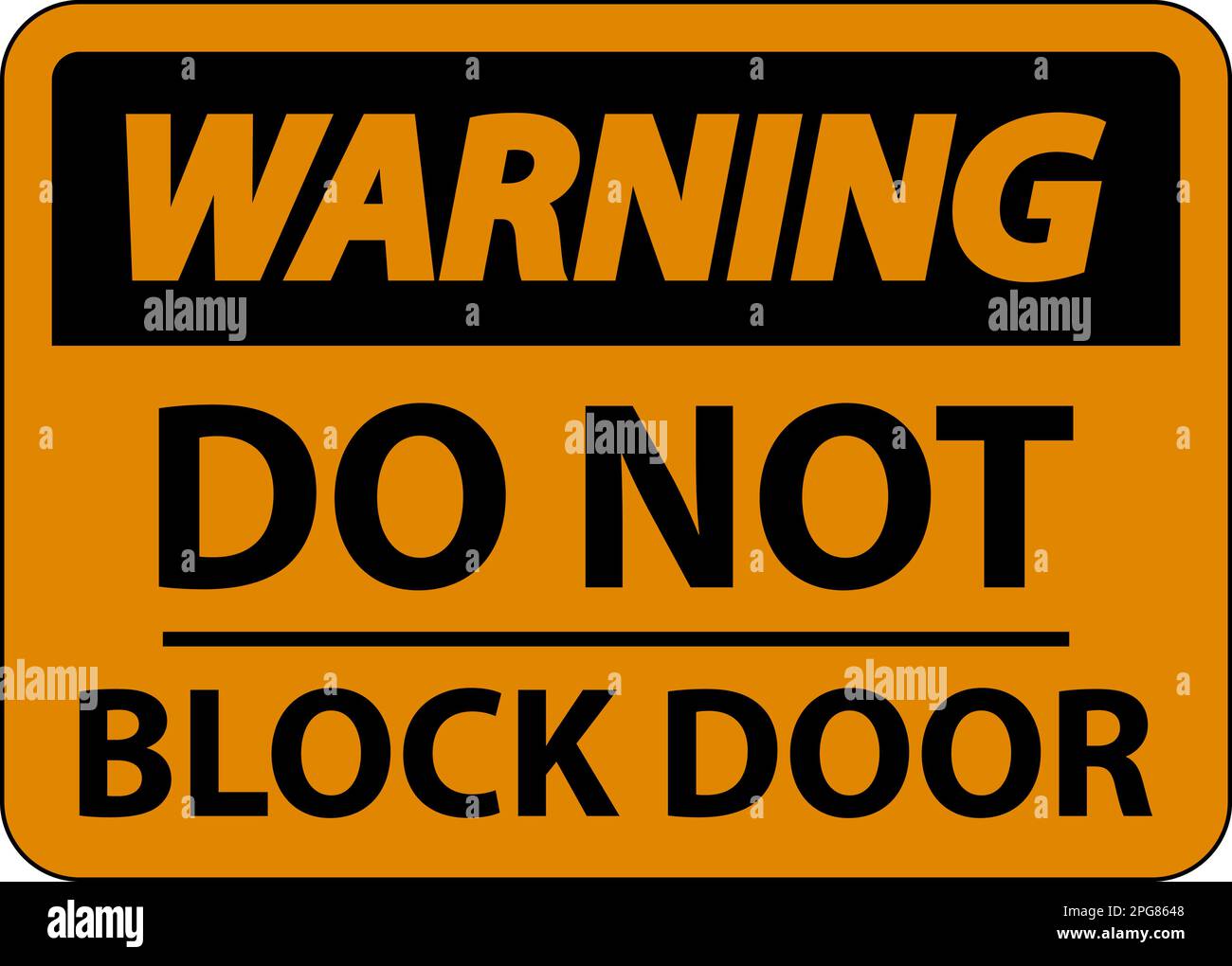 Warning Do Not Block Door Sign On White Background Stock Vector Image ...