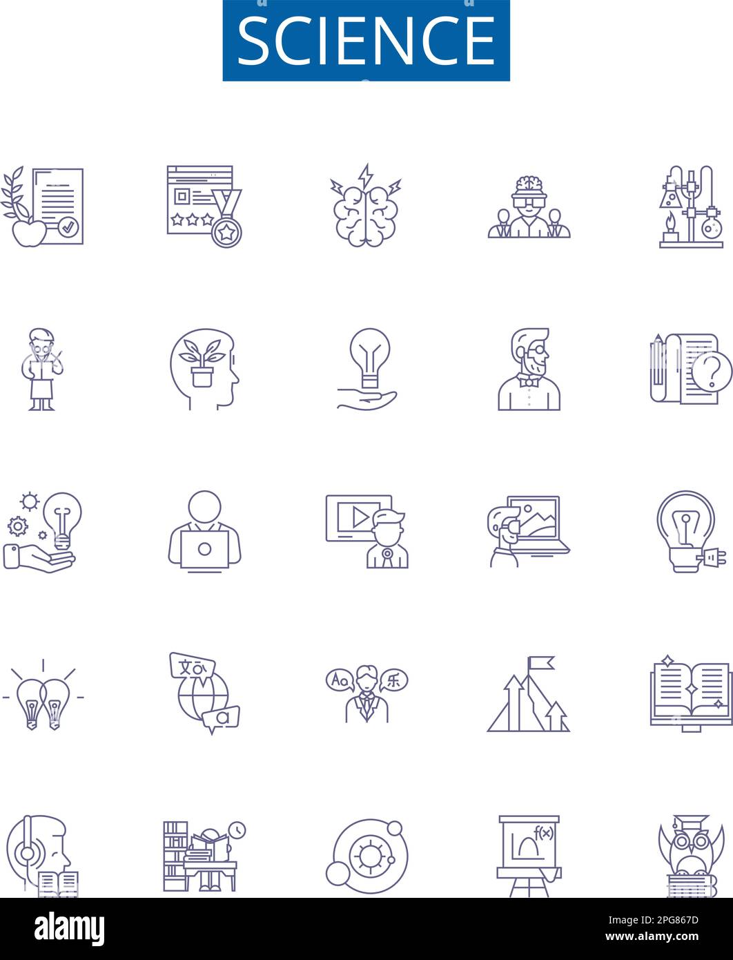 Science Line Icons Signs Set Design Collection Of Science Research Technology Experiment