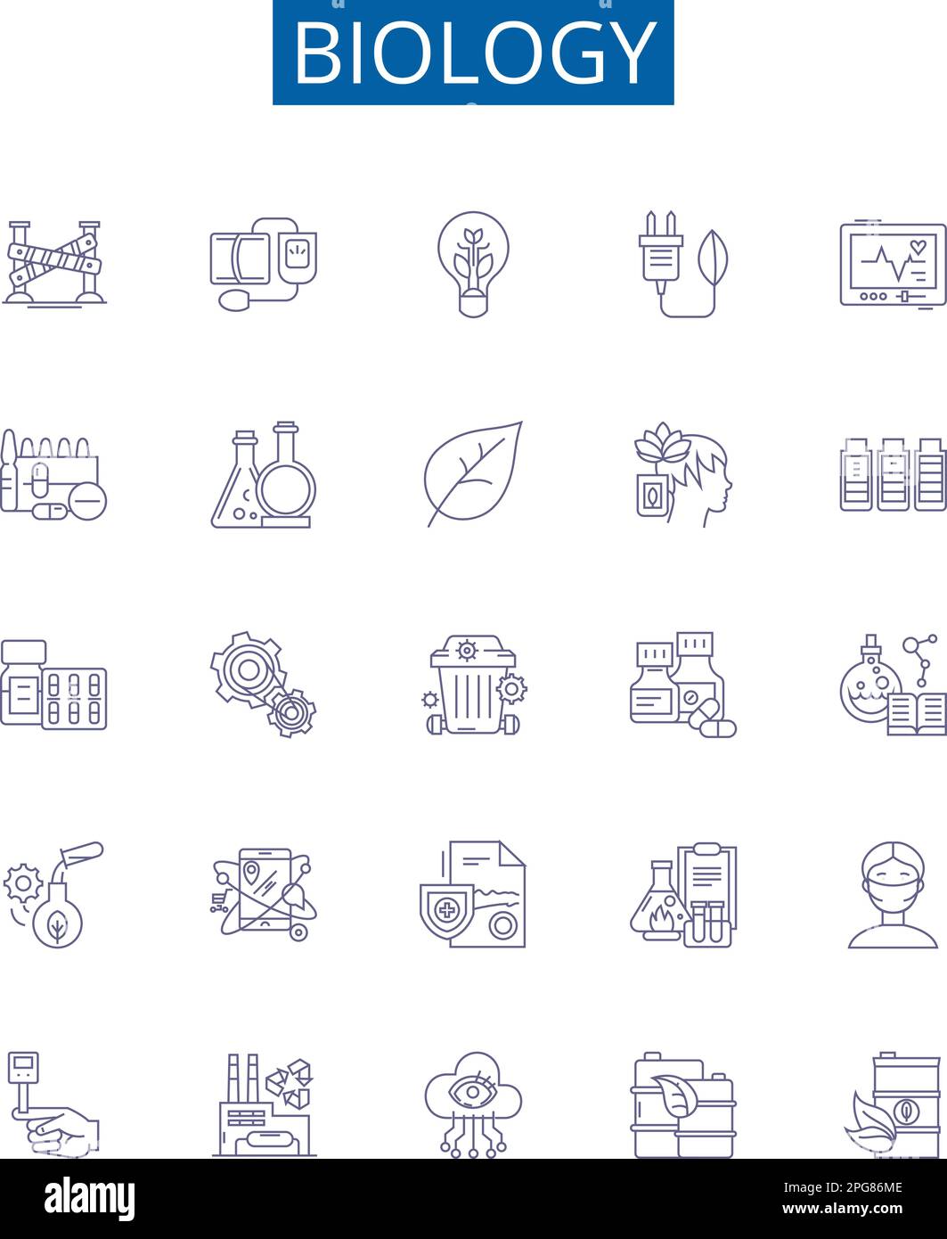 Biology line icons signs set. Design collection of Organism, Cell ...