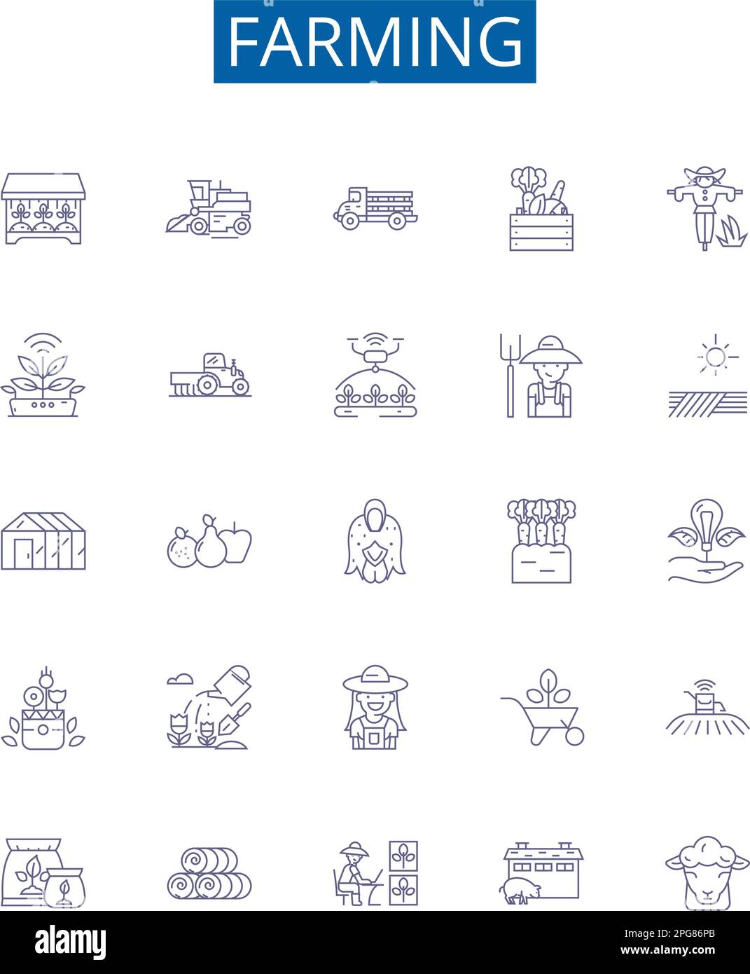 Farming Line Icons Signs Set Design Collection Of Cropping