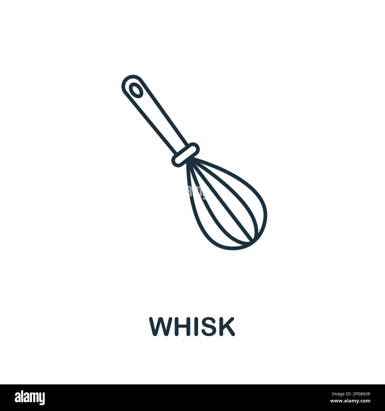 Whisk line icon. Simple element from kitchen collection. Creative Whisk outline icon for web ...