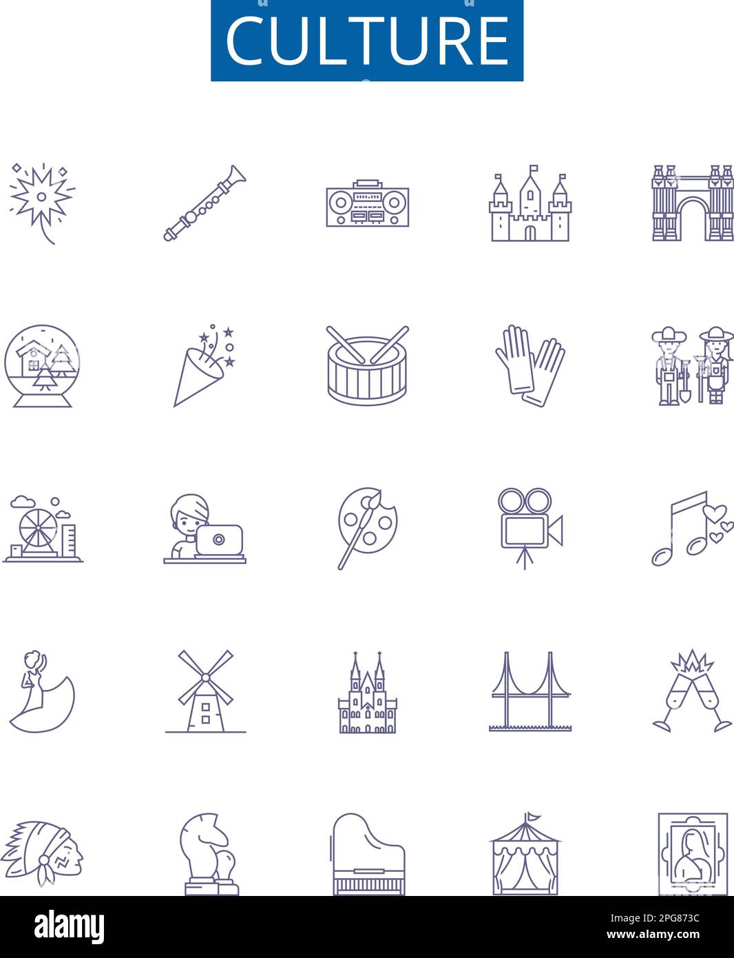 Culture line icons signs set. Design collection of Society, Custom ...