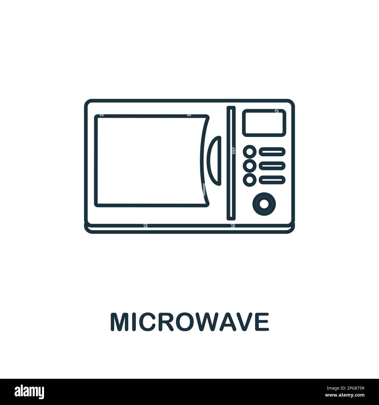 Microwave line icon. Simple element from kitchen collection. Creative ...