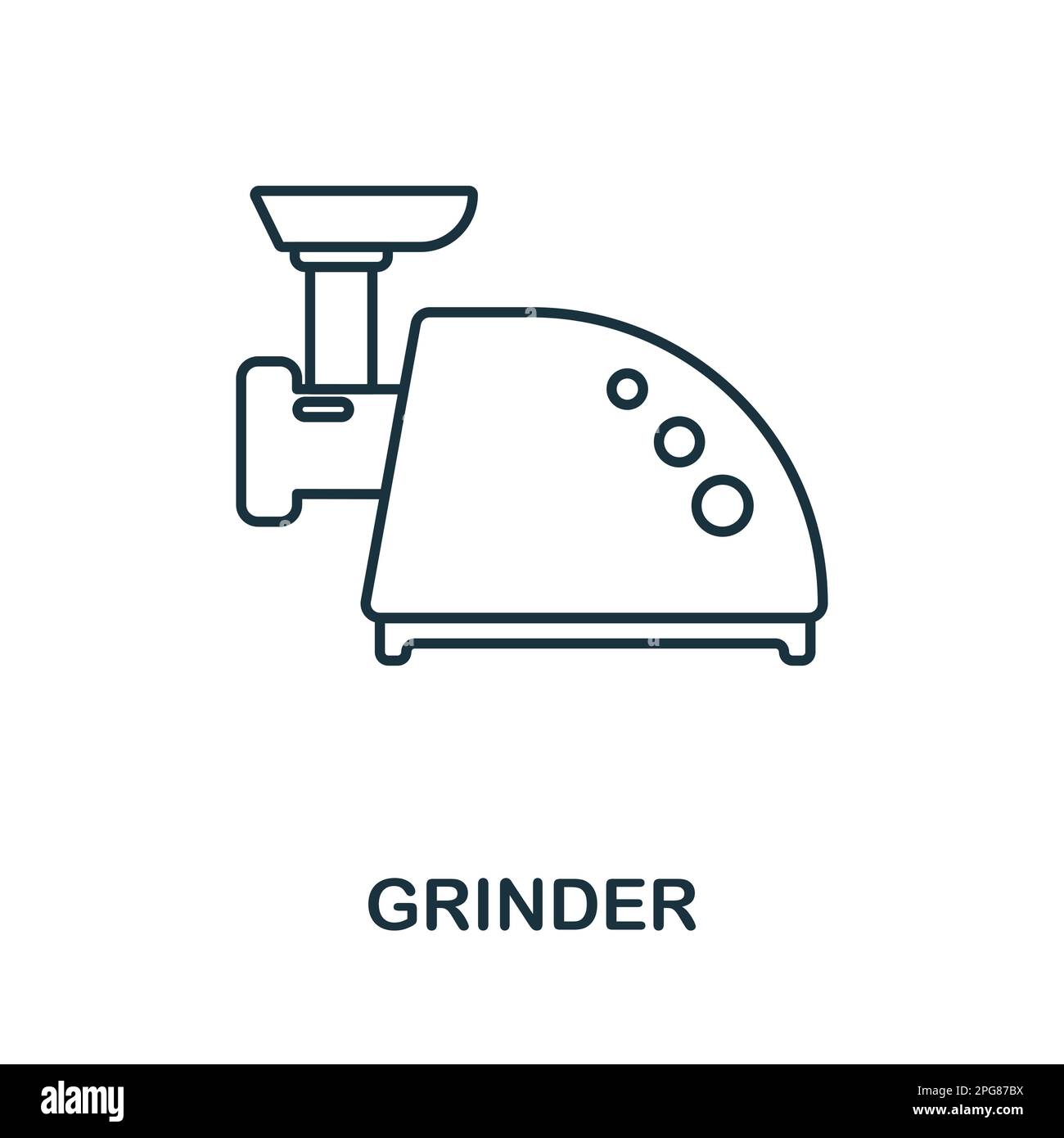 Grinder line icon. Simple element from kitchen collection. Creative ...