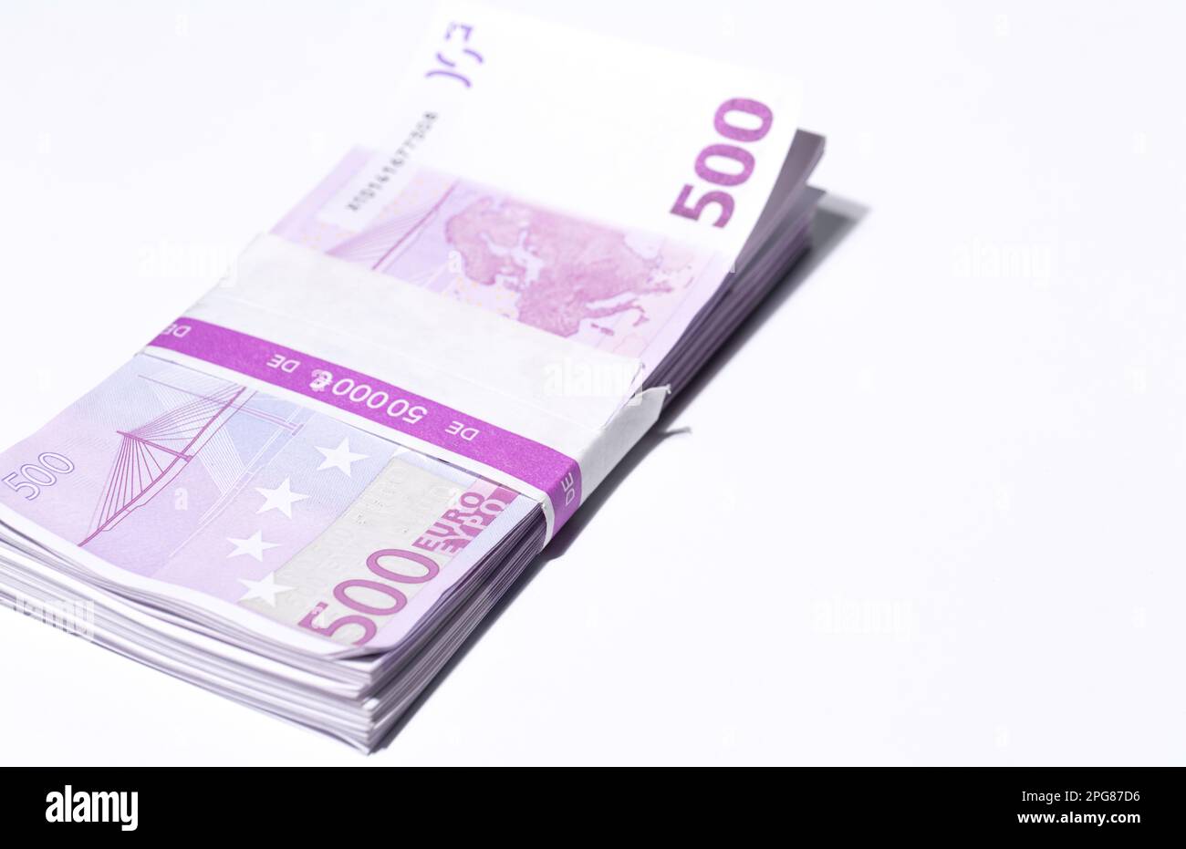 euros banknotes of five hundred, 500 euros lies on table, Many 500 euro ...