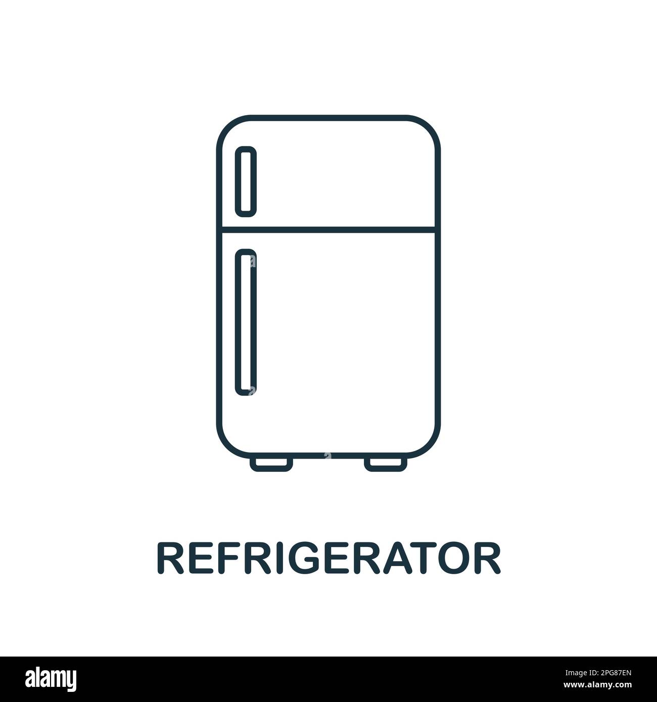 Refrigerator line icon. Simple element from kitchen collection. Creative Refrigerator outline ...