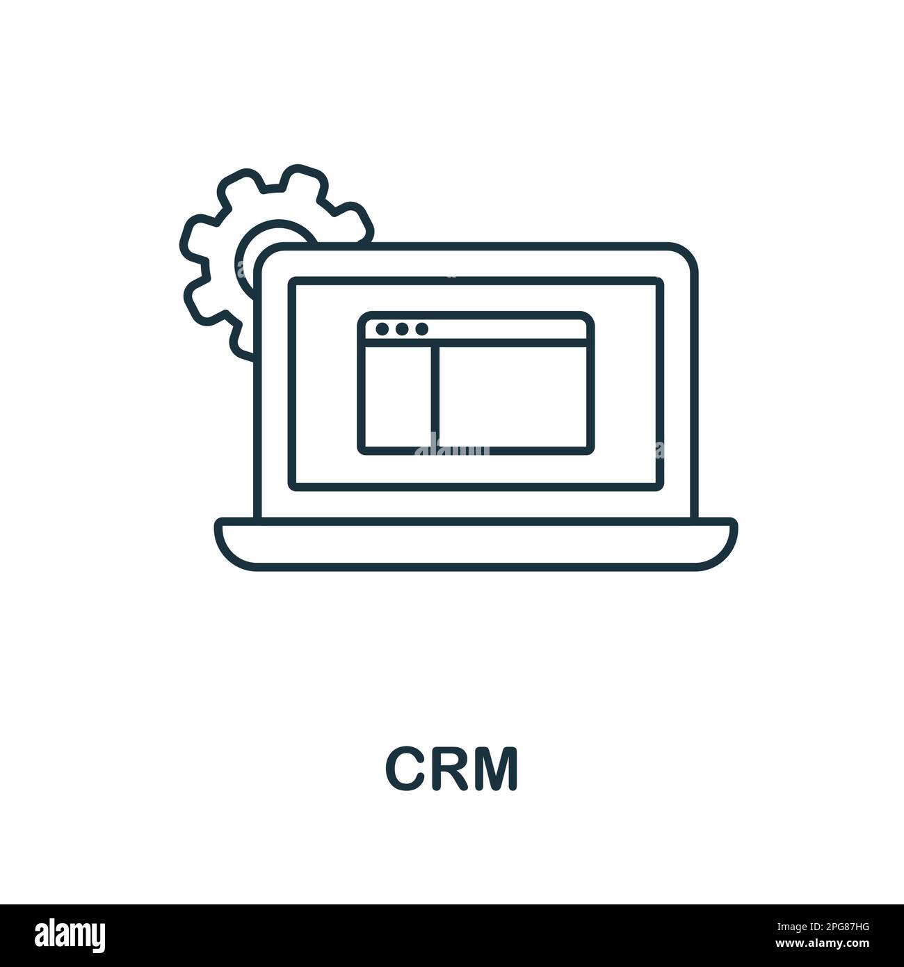 Crm line icon. Colored element sign from marketing collection. Flat Crm ...