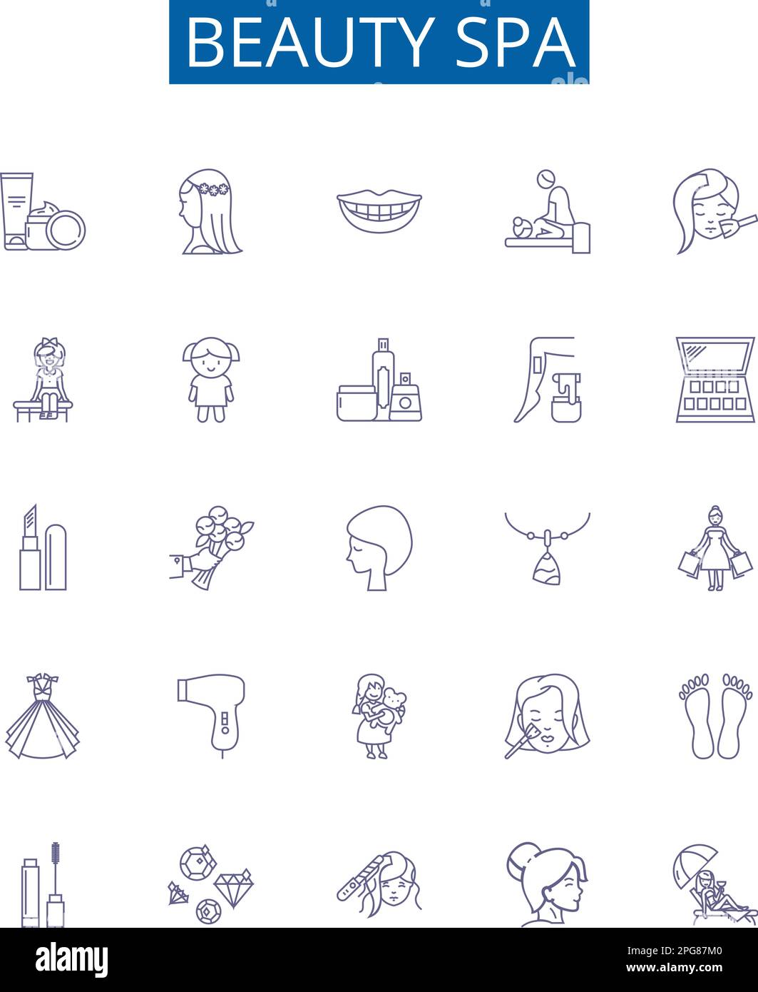 Beauty spa line icons signs set. Design collection of Beauty, Spa ...