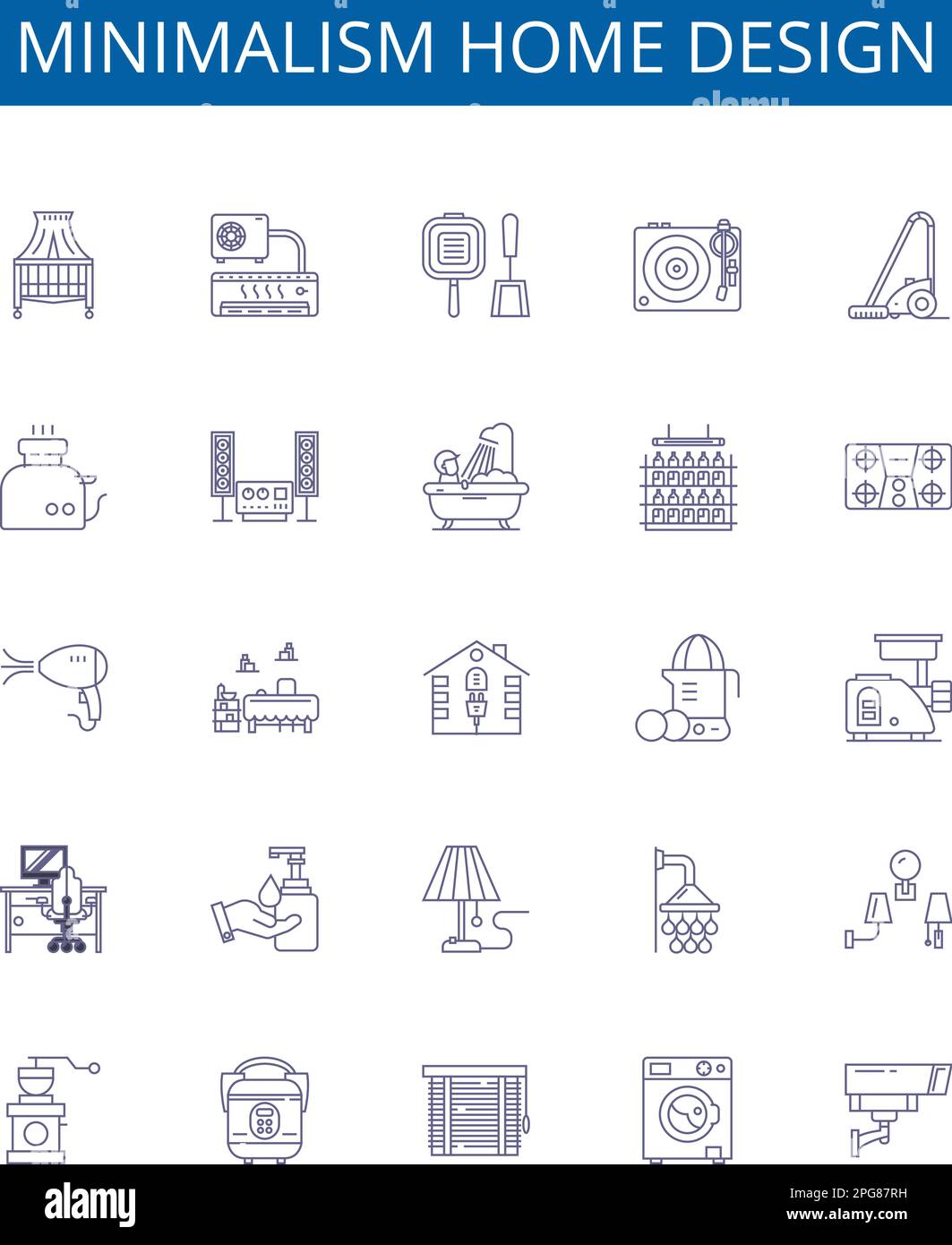 Minimalism home design line icons signs set. Design collection of ...