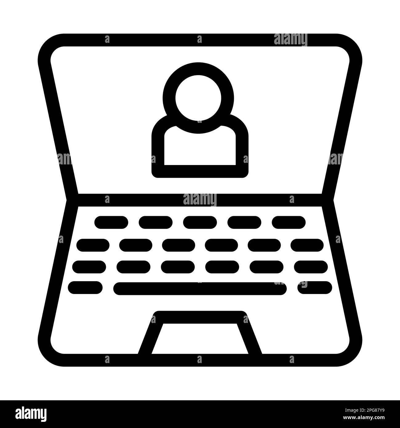 Laptop Vector Thick Line Icon For Personal And Commercial Use Stock Photo - Alamy