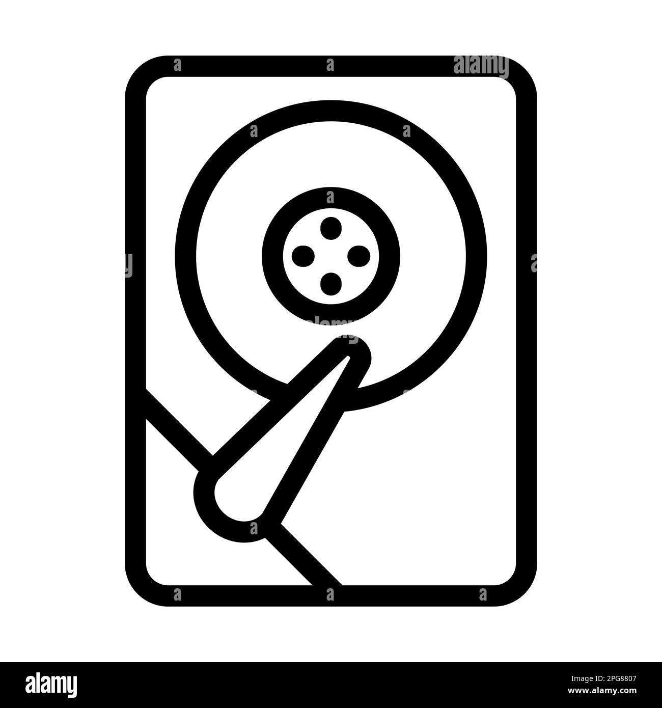 Hard Drive Vector Thick Line Icon For Personal And Commercial Use Stock ...