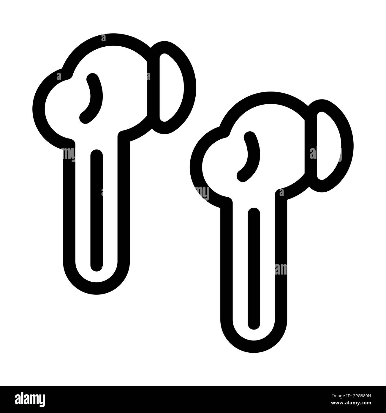 Earbuds Vector Thick Line Icon For Personal And Commercial Use Stock ...