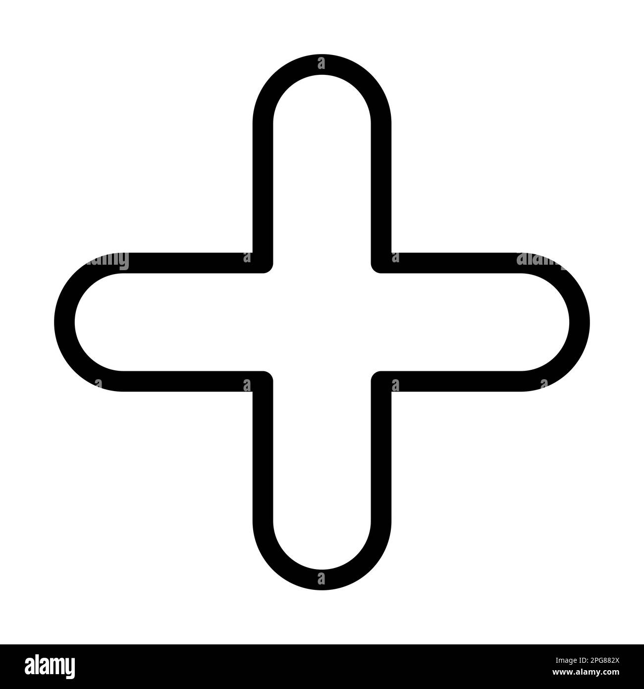 Plus Sign Vector Thick Line Icon For Personal And Commercial Use Stock ...