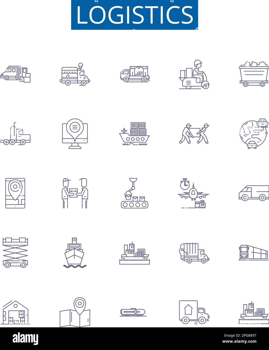 Logistics line icons signs set. Design collection of Distribution ... Logistics line icons signs set. Design collection of Distribution ...