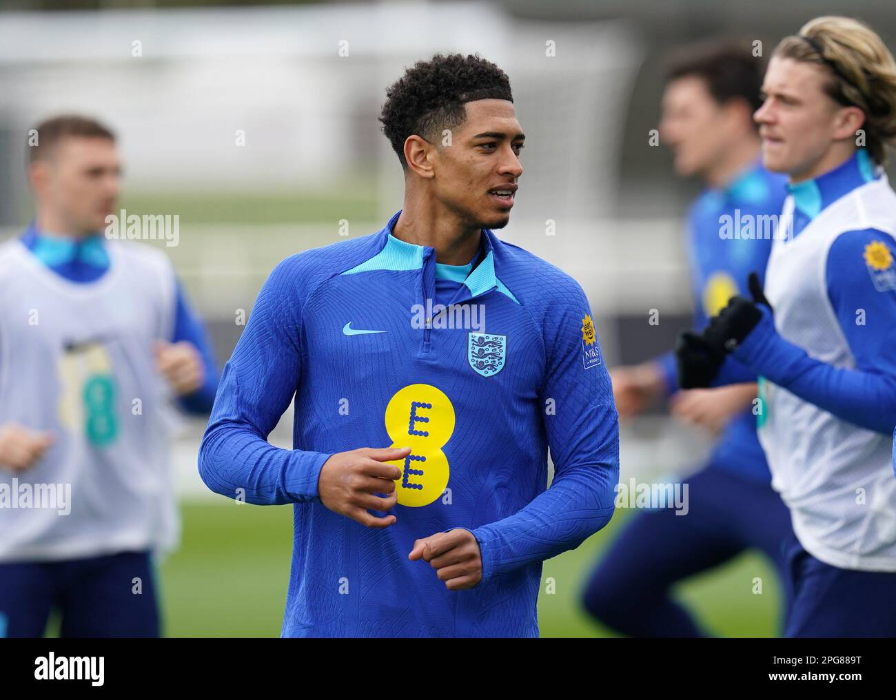 England's Jude Bellingham during a training session at St. George's ...