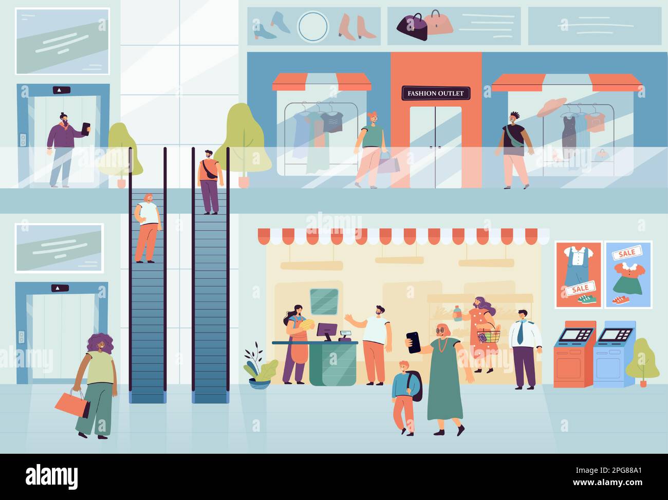 Retail shops background Stock Vector Images - Alamy