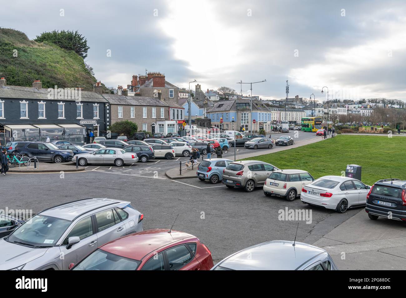 The village center tourist parking area, Howth, Dublin, Ireland Stock ...