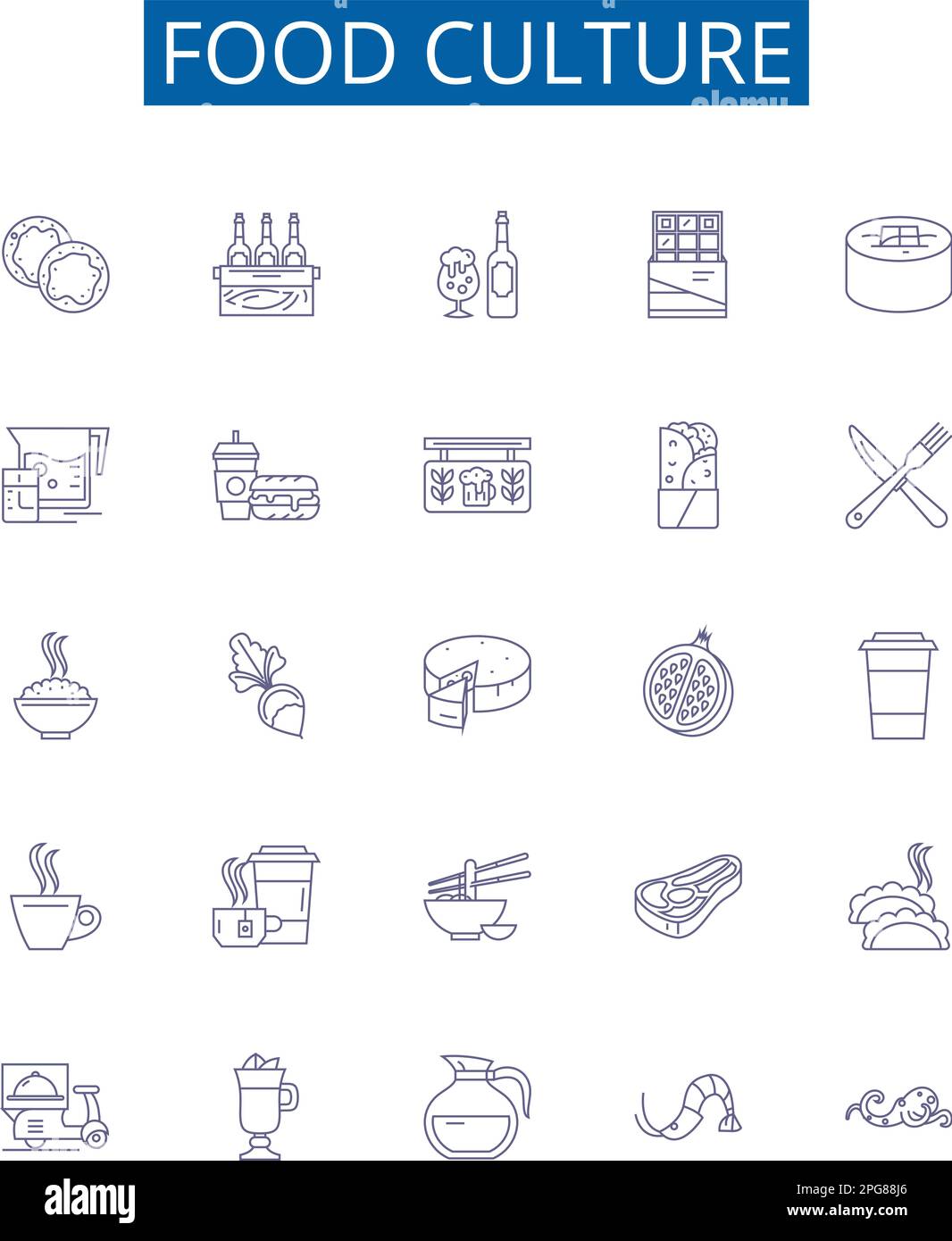 Food culture line icons signs set. Design collection of Cuisine ...