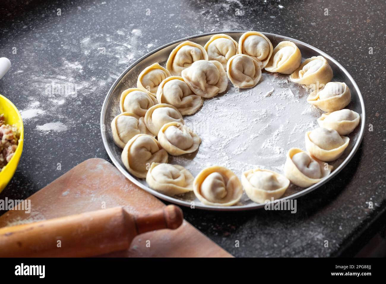 Cooking homemade dumplings. A dish of Russian cuisine Stock Photo - Alamy
