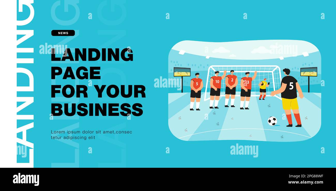 Soccer penalty kick flat vector illustration Stock Vector Image & Art - Alamy