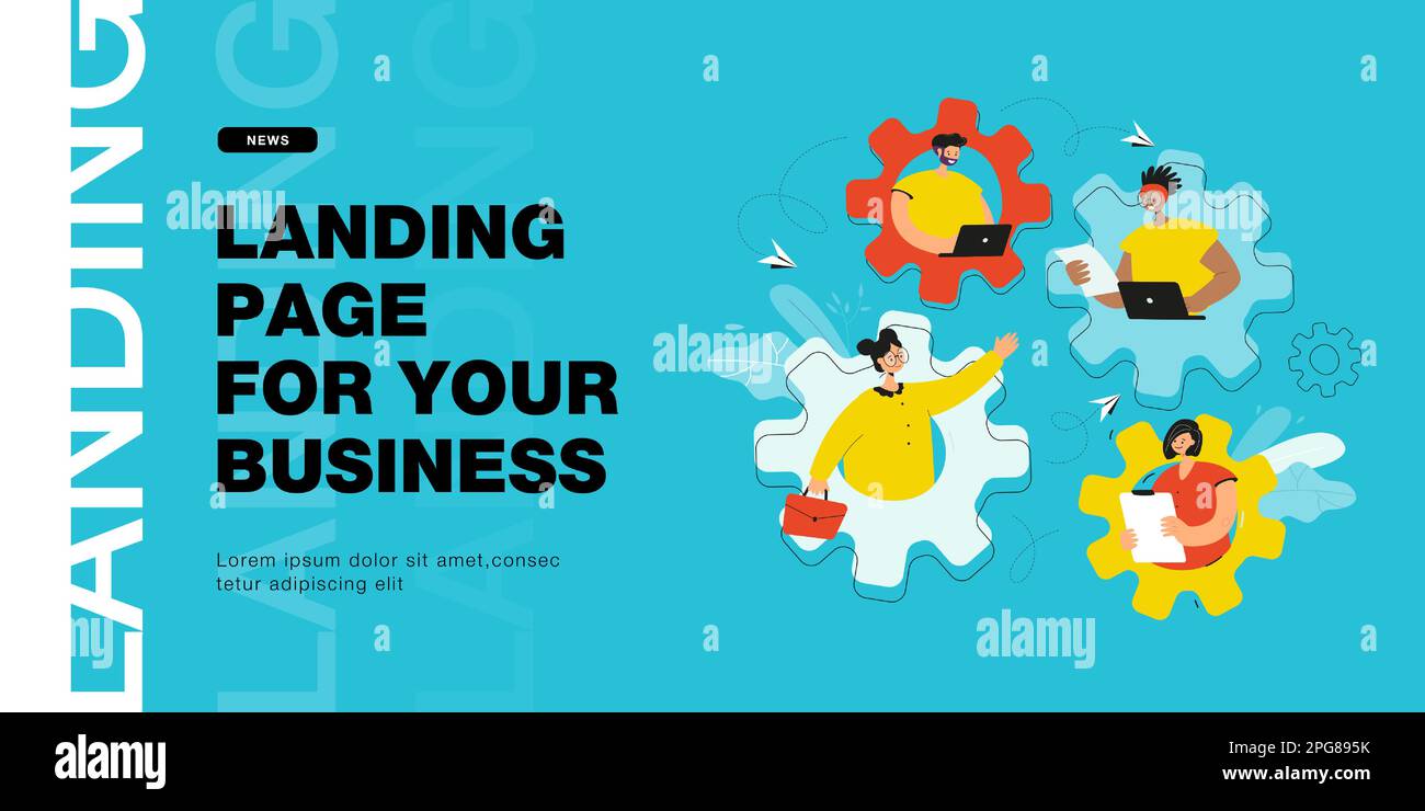 Team of dedicated people putting effort into work Stock Vector Image ...