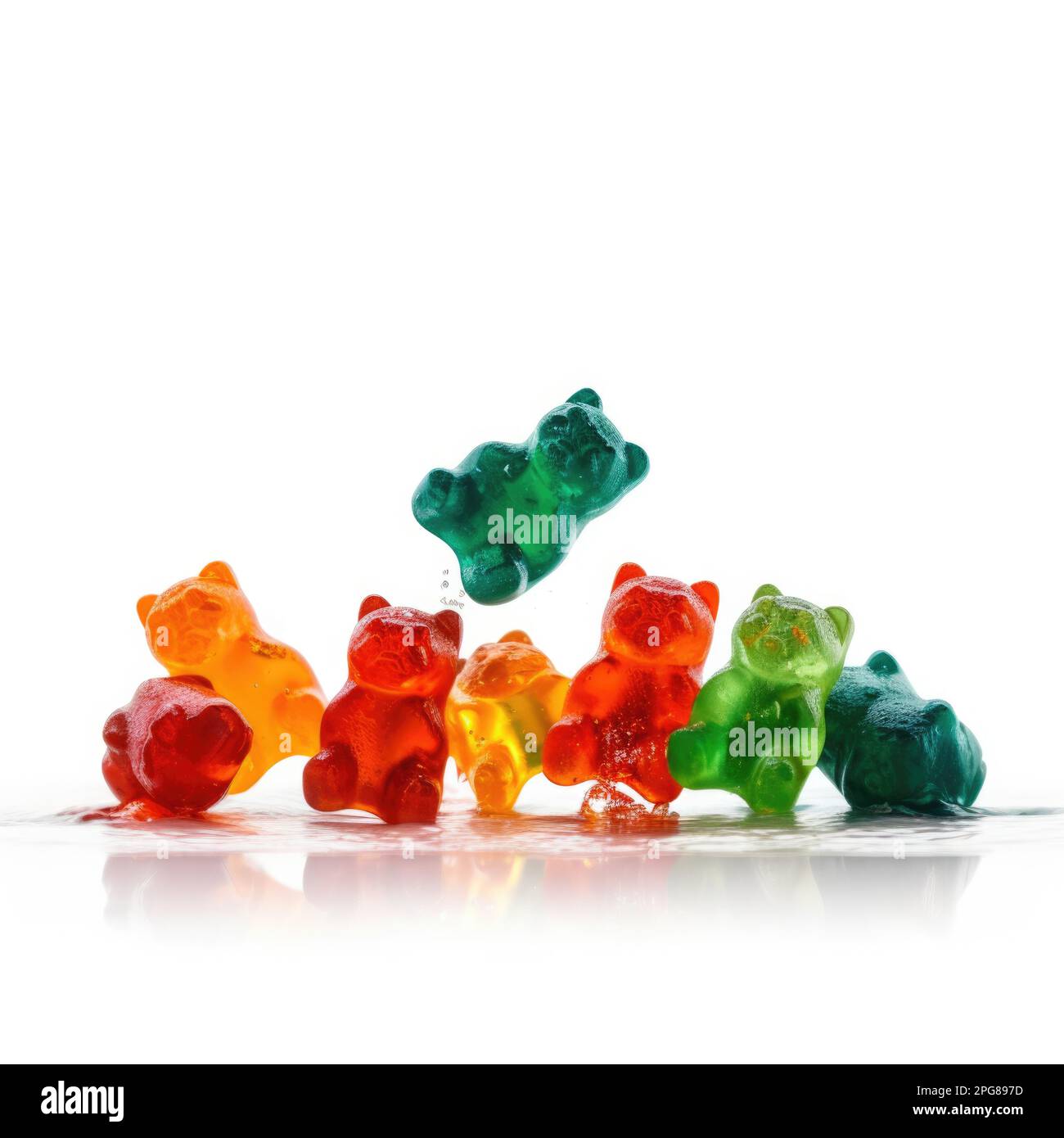collection of gummy bears isolated on white background, jelly bears ...