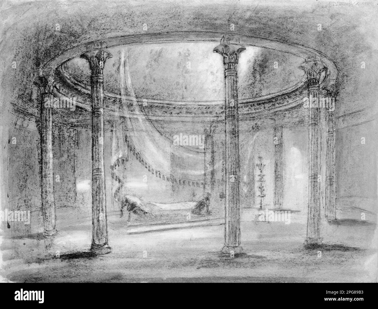 Concept Art / Set Design by Art Director OLIVER MESSEL for the film ...