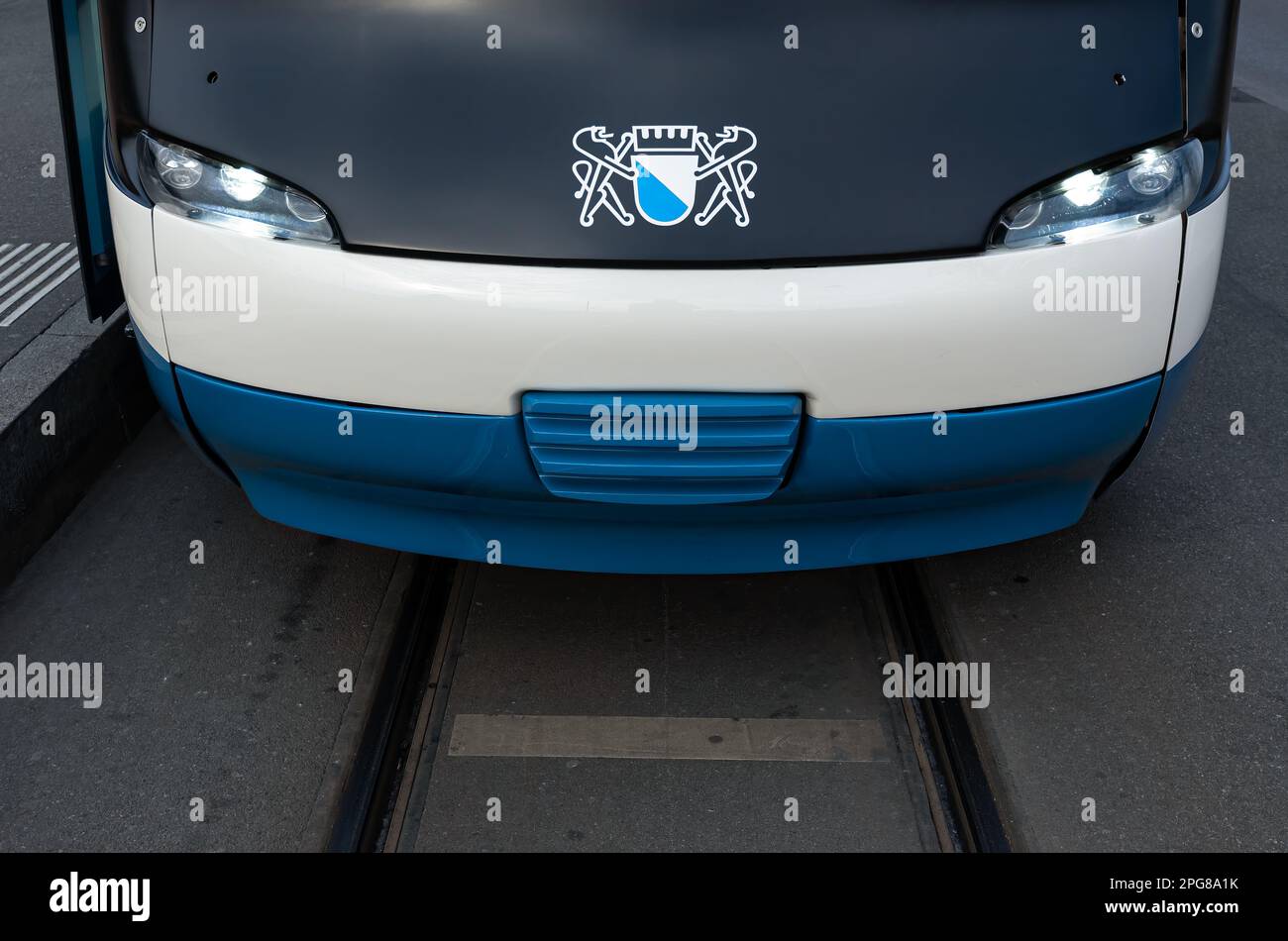 Zurich, Switzerland - February 22, 2023: The front of a modern white ...