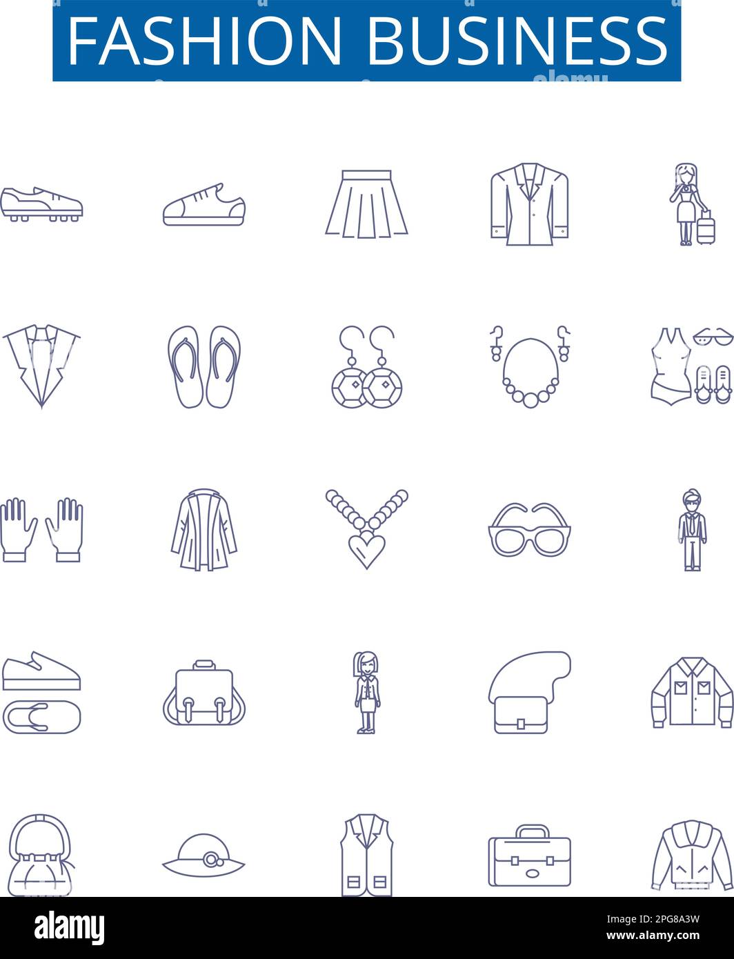 Fashion business line icons signs set. Design collection of Style ...
