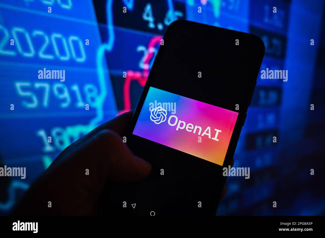 In this photo illustration, an Open AI logo is displayed on a ...