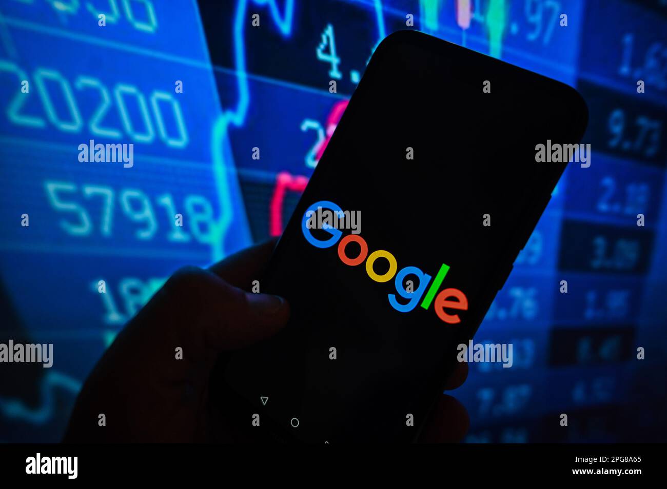 In this photo illustration, a Google logo is displayed on a smartphone ...