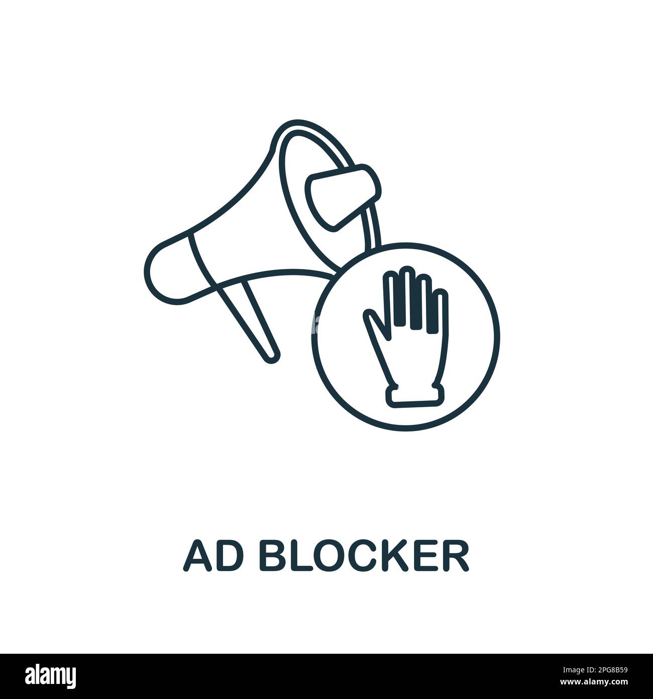 Ad Blocker line icon. Colored element sign from marketing collection ...