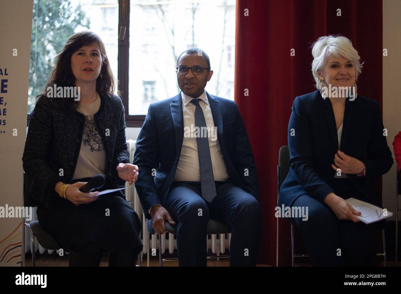 Paris, France. 21st Mar, 2023. French Minister of National Education and Young People Pap Ndiaye ...
