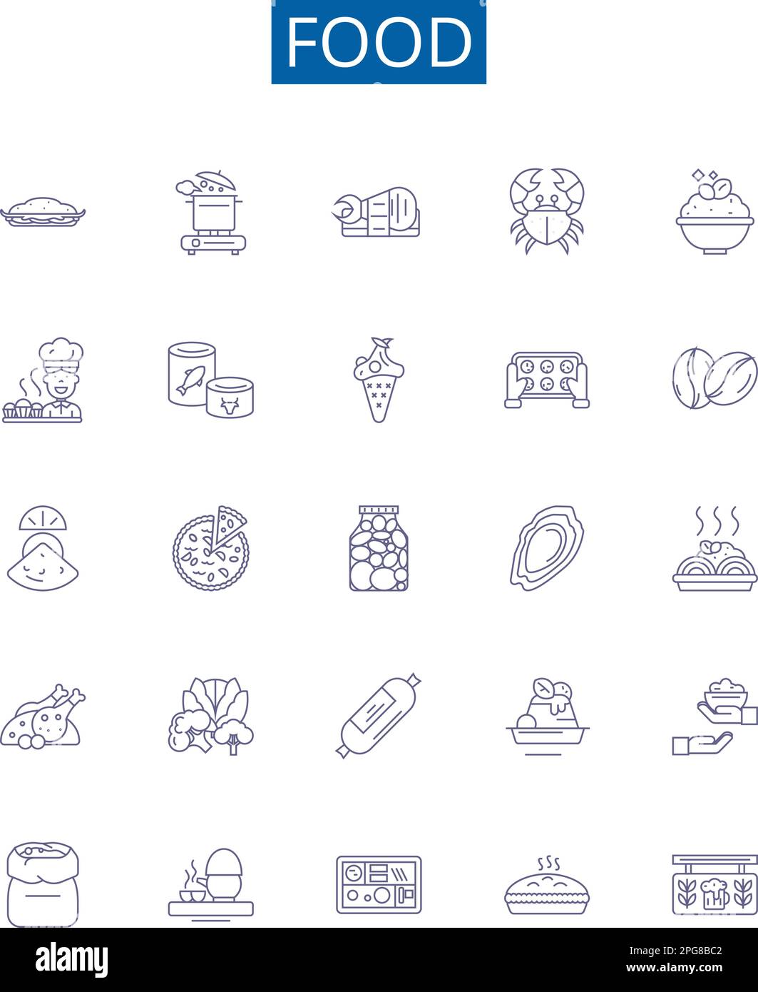 Food line icons signs set. Design collection of Cuisine, Diet, Recipes ...
