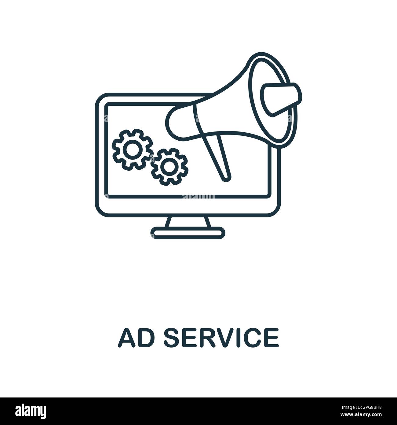 Ad Service line icon. Colored element sign from marketing collection ...