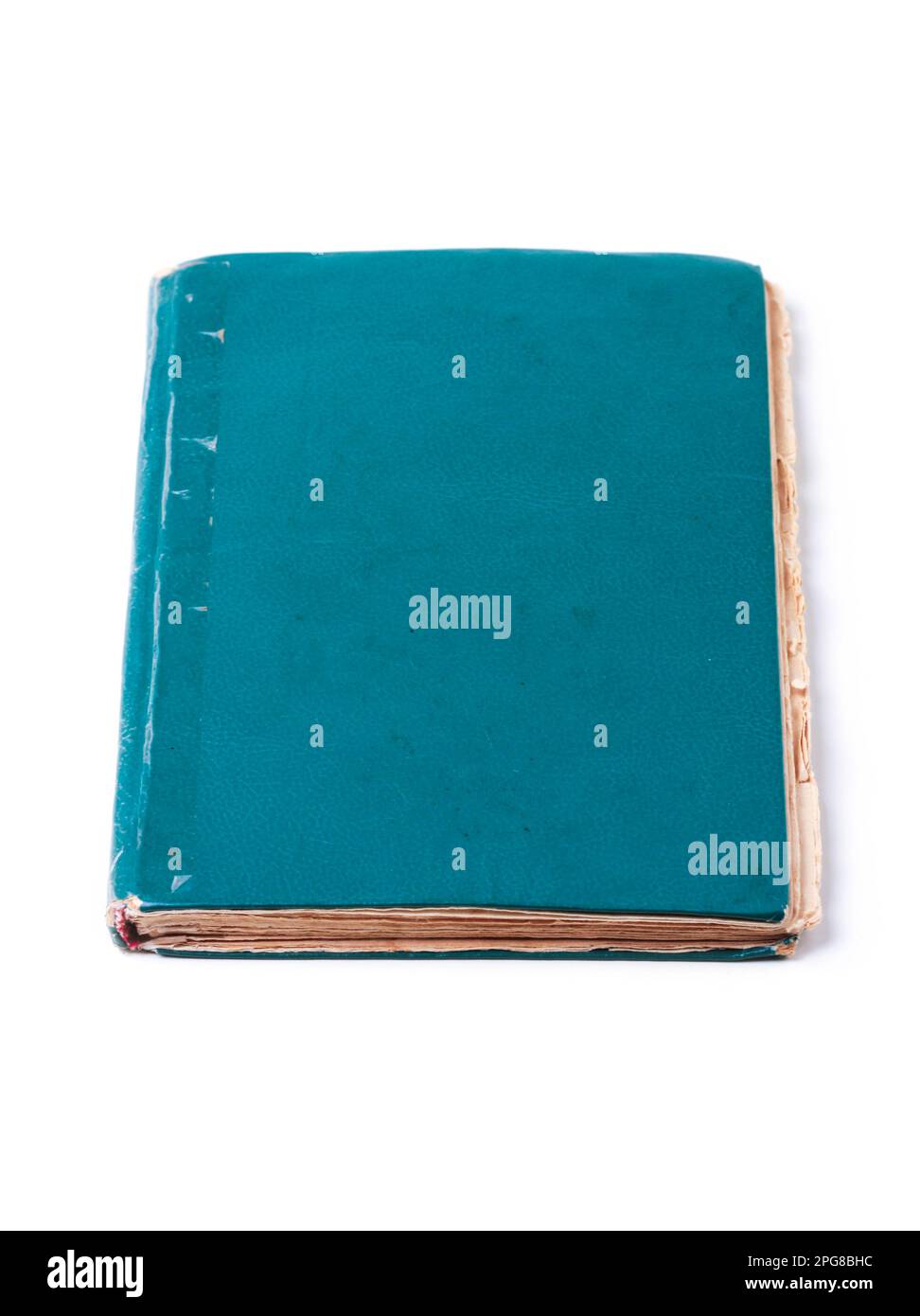 Old shabby book with yellowed pages isolated on white Stock Photo - Alamy