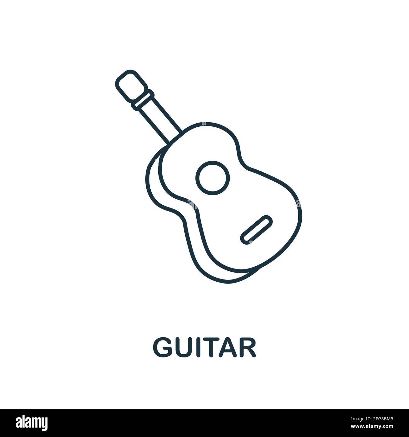 Guitar line icon. Simple element from musical instruments collection ...