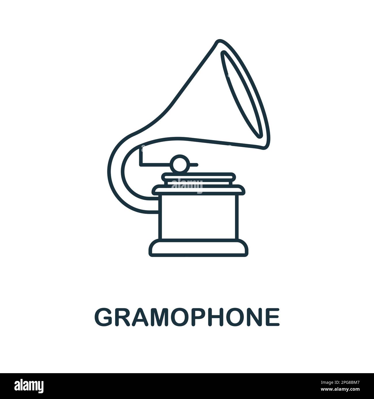 Gramophone line icon. Simple element from musical instruments ...