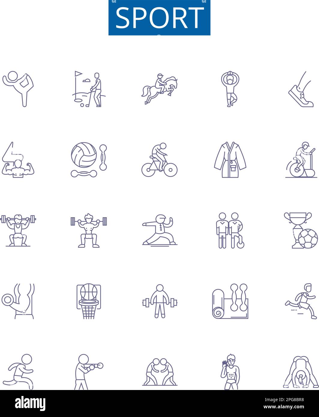 Sport line icons signs set. Design collection of Sport, Athletics ...