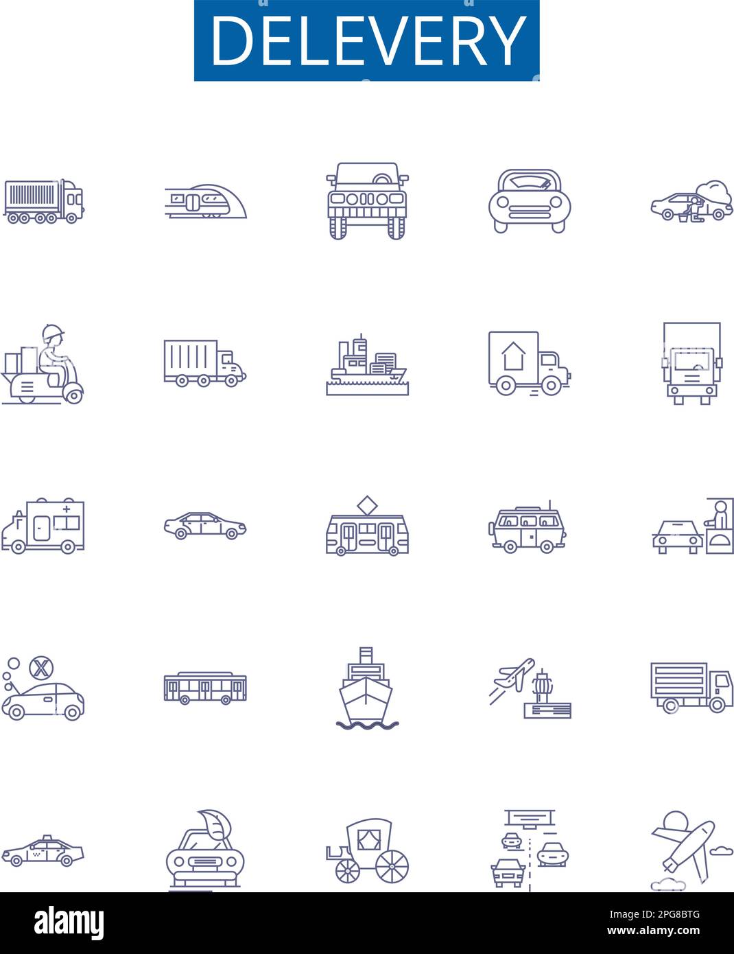 Delevery line icons signs set. Design collection of Dispatch, Delivery ...