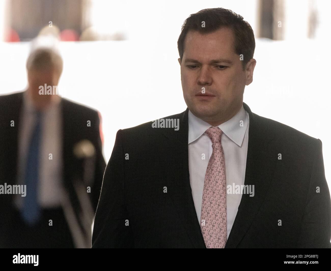 London, UK. 21st Mar, 2023. Robert Jenrick, Immigration Minister at a ...