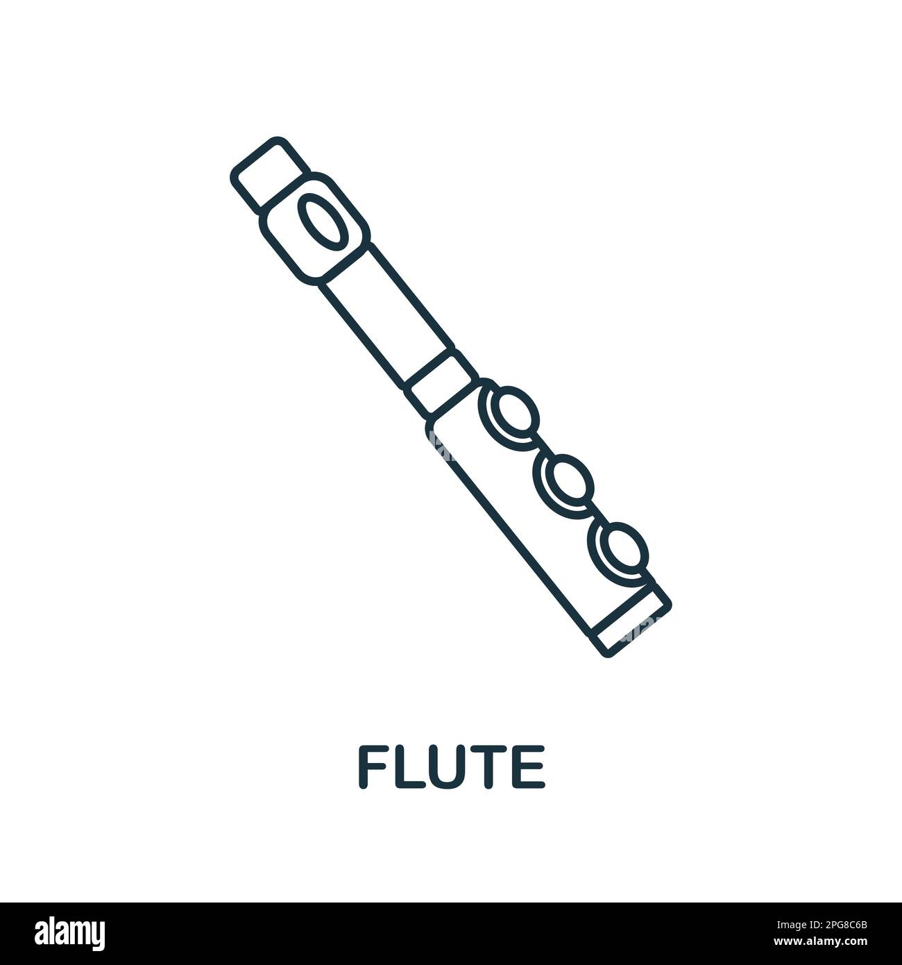 Flute line icon. Simple element from musical instruments collection ...