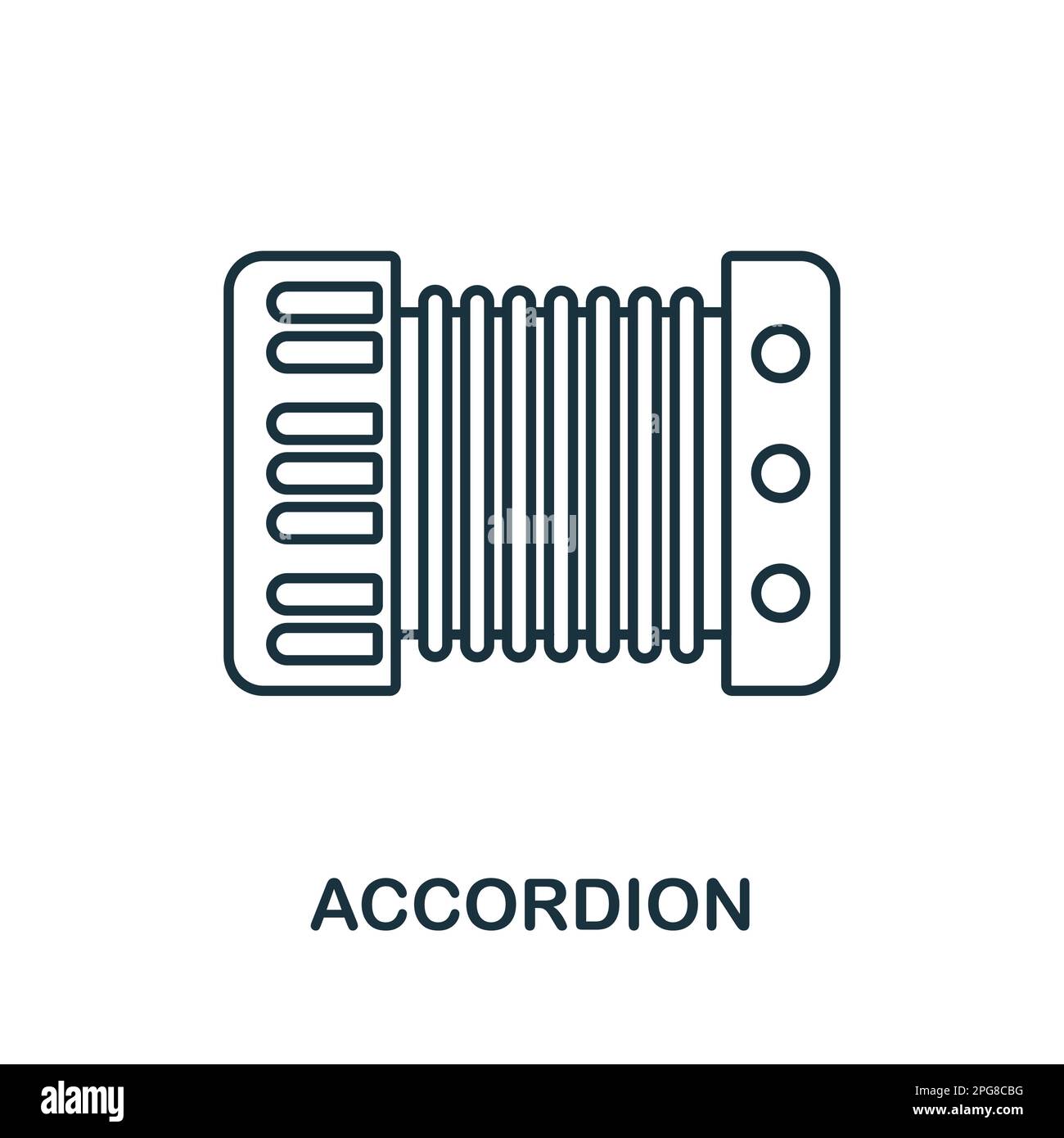 Accordion line icon. Simple element from musical instruments collection ... Accordion line icon. Simple element from musical instruments collection ...