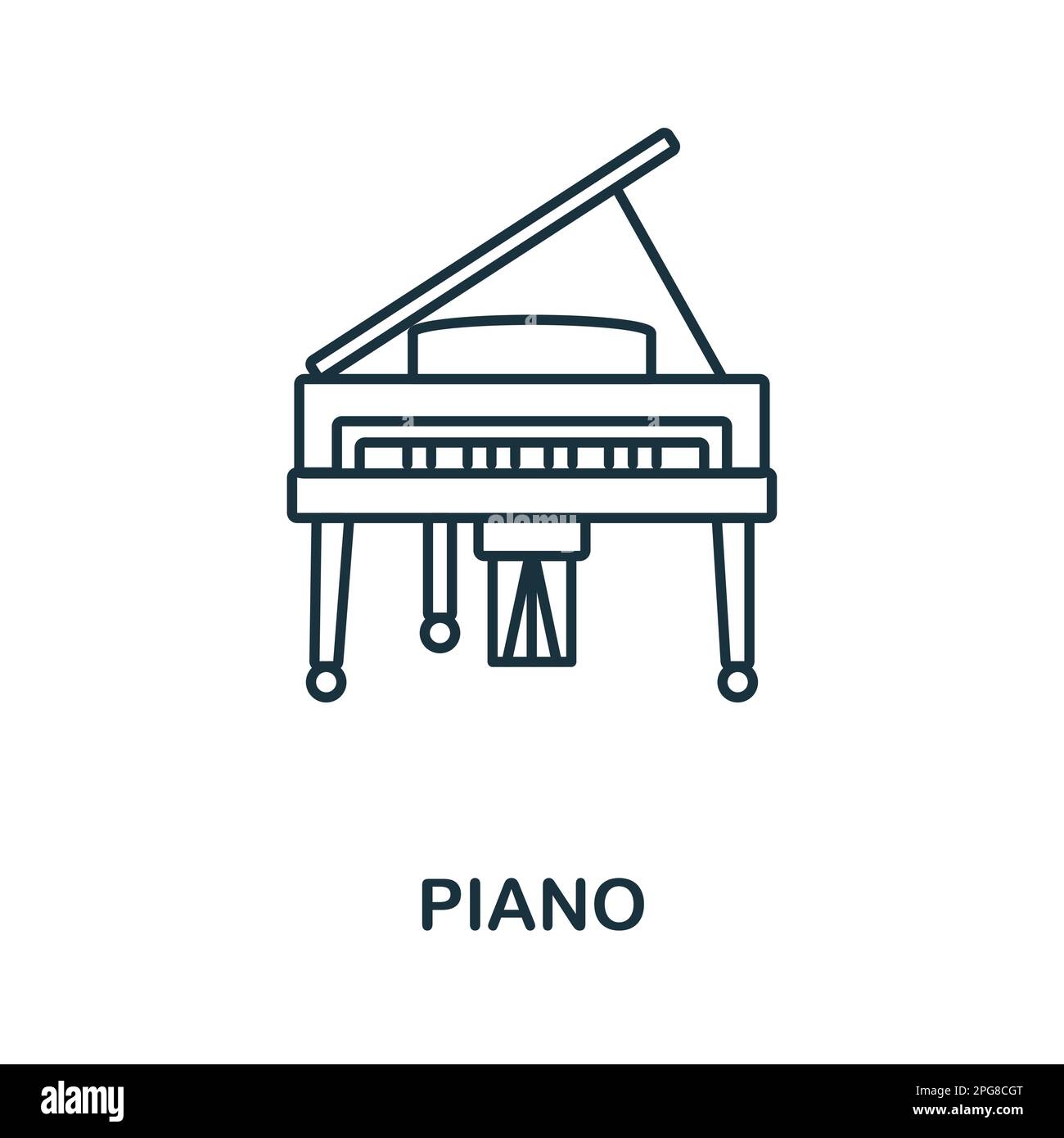 Piano line icon. Simple element from musical instruments collection ...