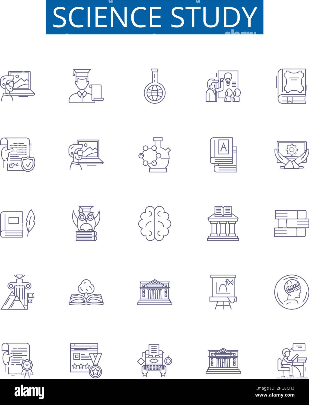 Science study line icons signs set. Design collection of Research ...