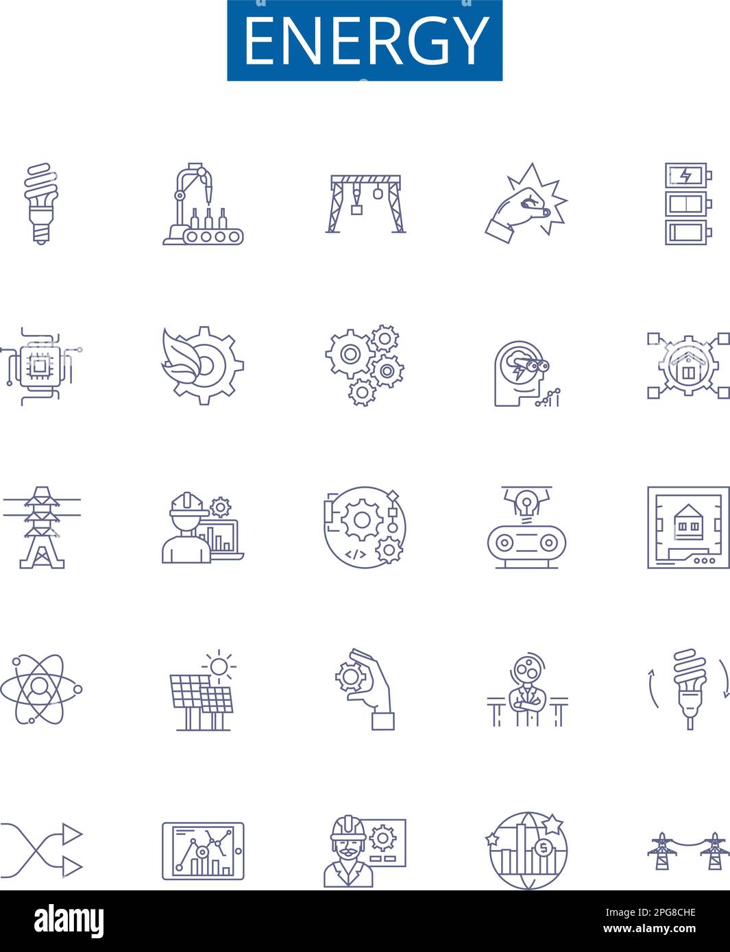 Energy line icons signs set. Design collection of Power, vigor ...