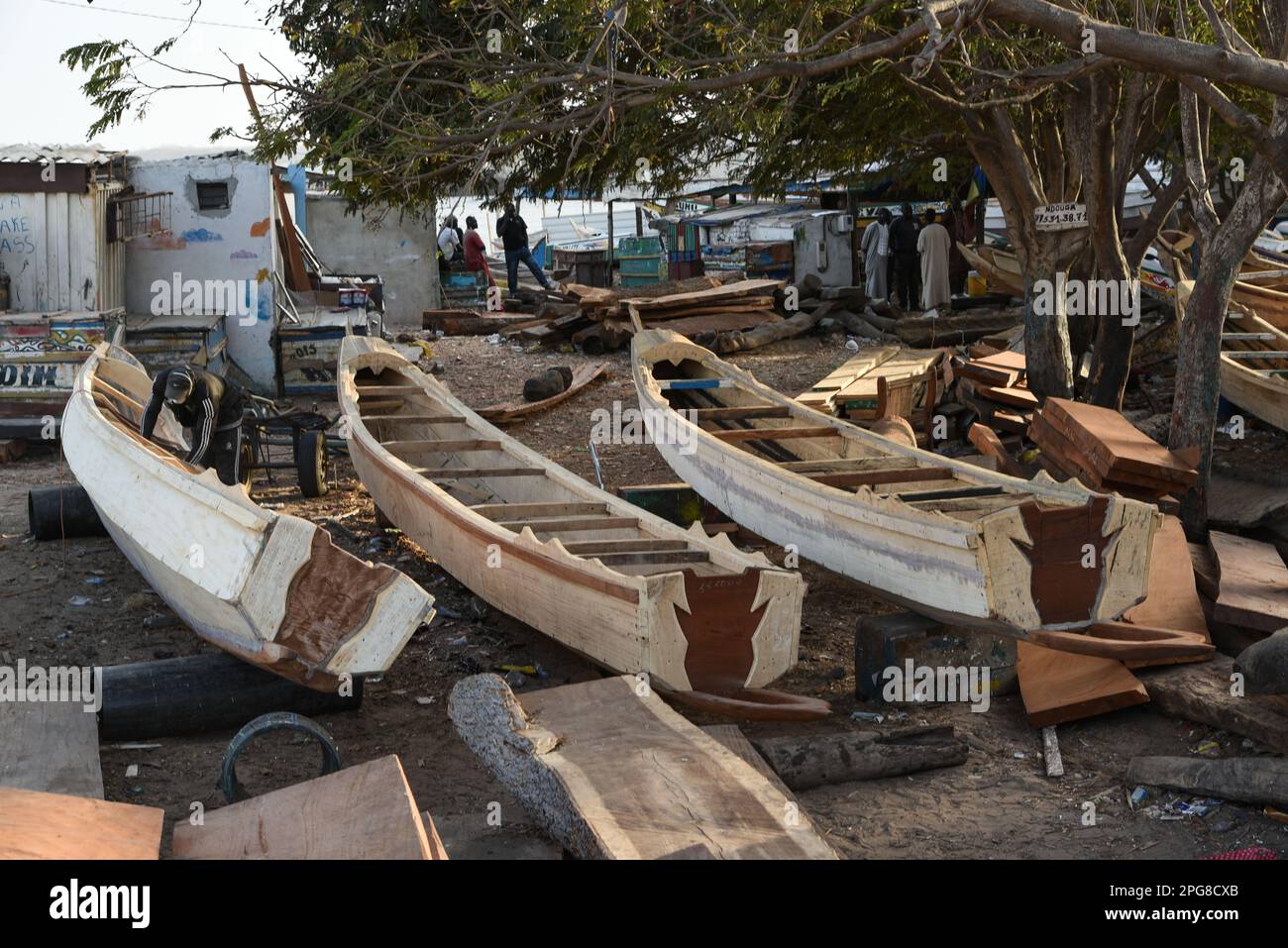 Traditional fishermans boats of senegal hi-res stock photography and ...